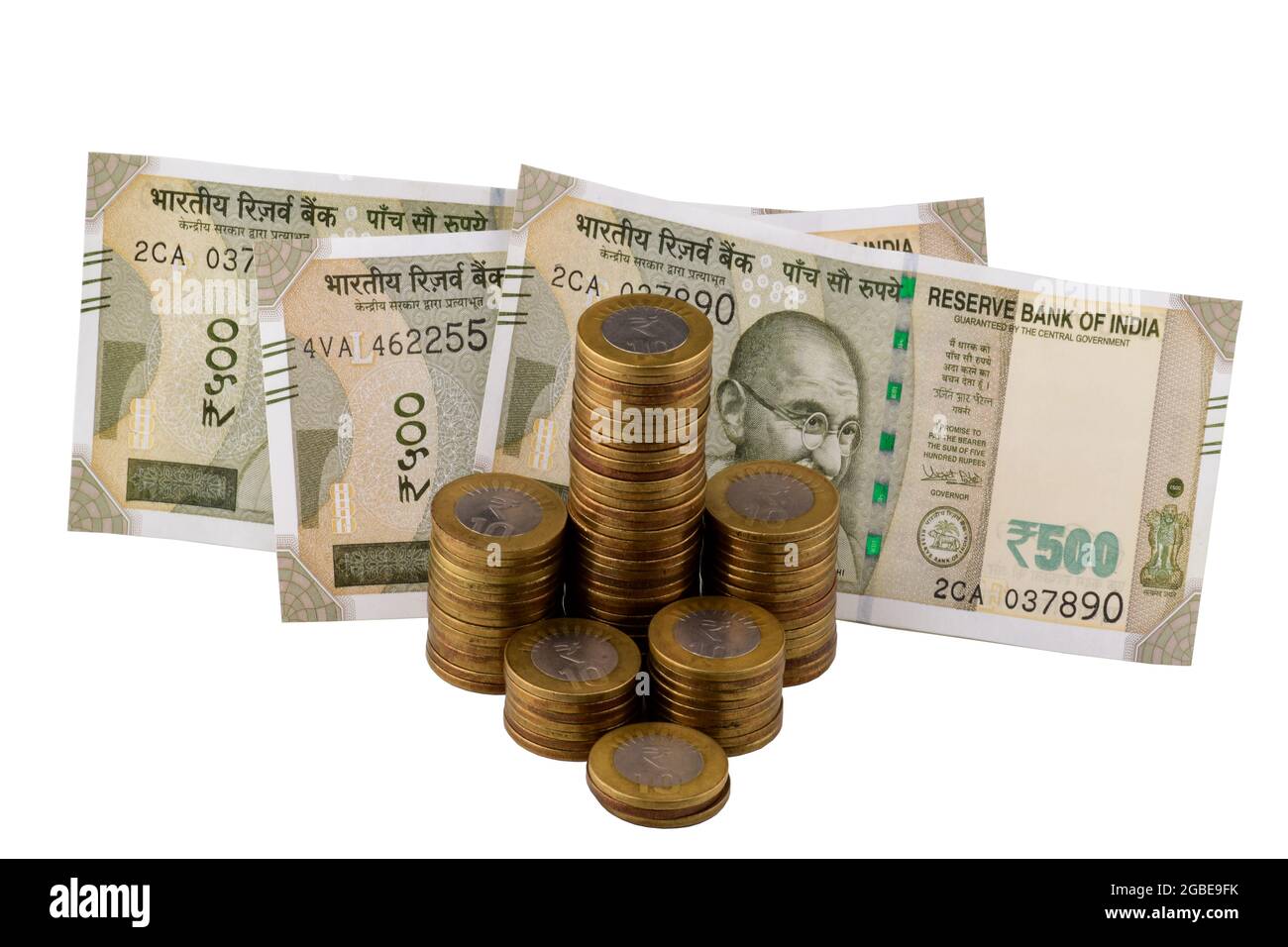 Indian Rupees Isolated On White background With Clipping Path Stock ...