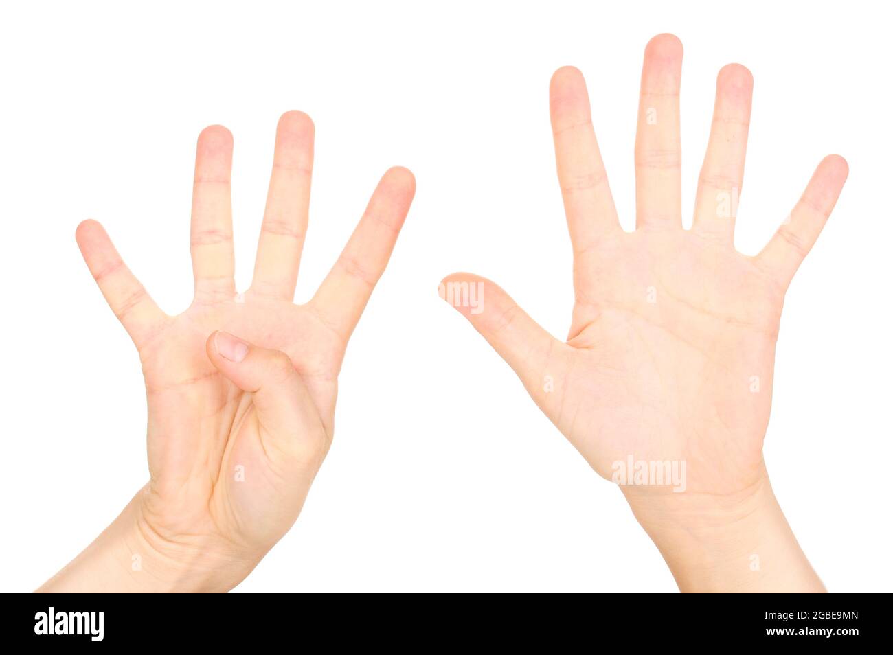Hands making signs isolated on white Stock Photo - Alamy