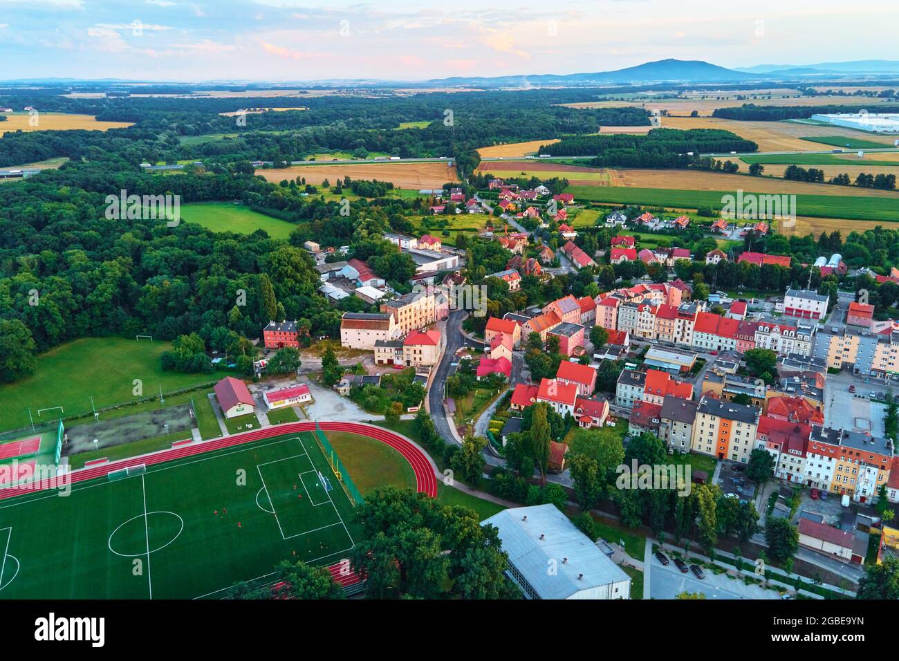 Small town of houses birds eye view hi-res stock photography and images ...