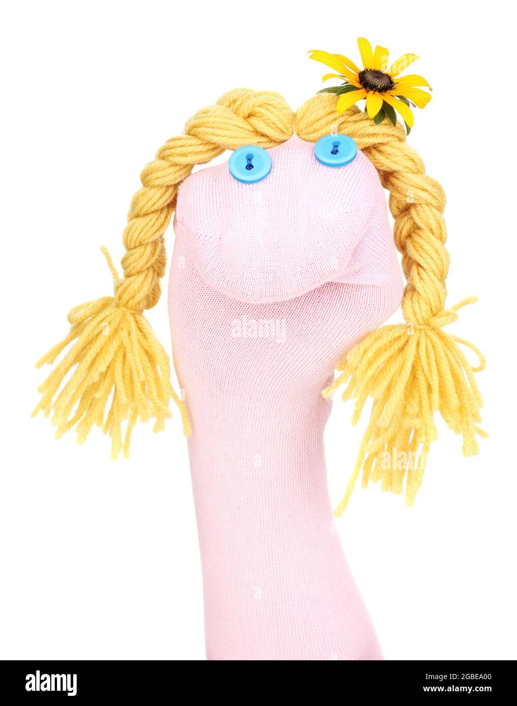 Cute sock puppet isolated on white Stock Photo - Alamy