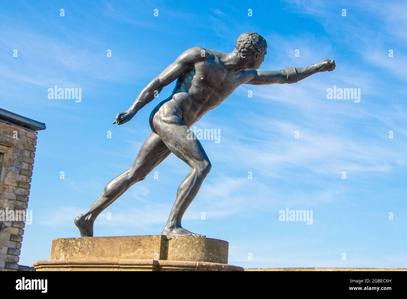 a bronze replica of the The Borghese gladiator, sculpture statue of ...