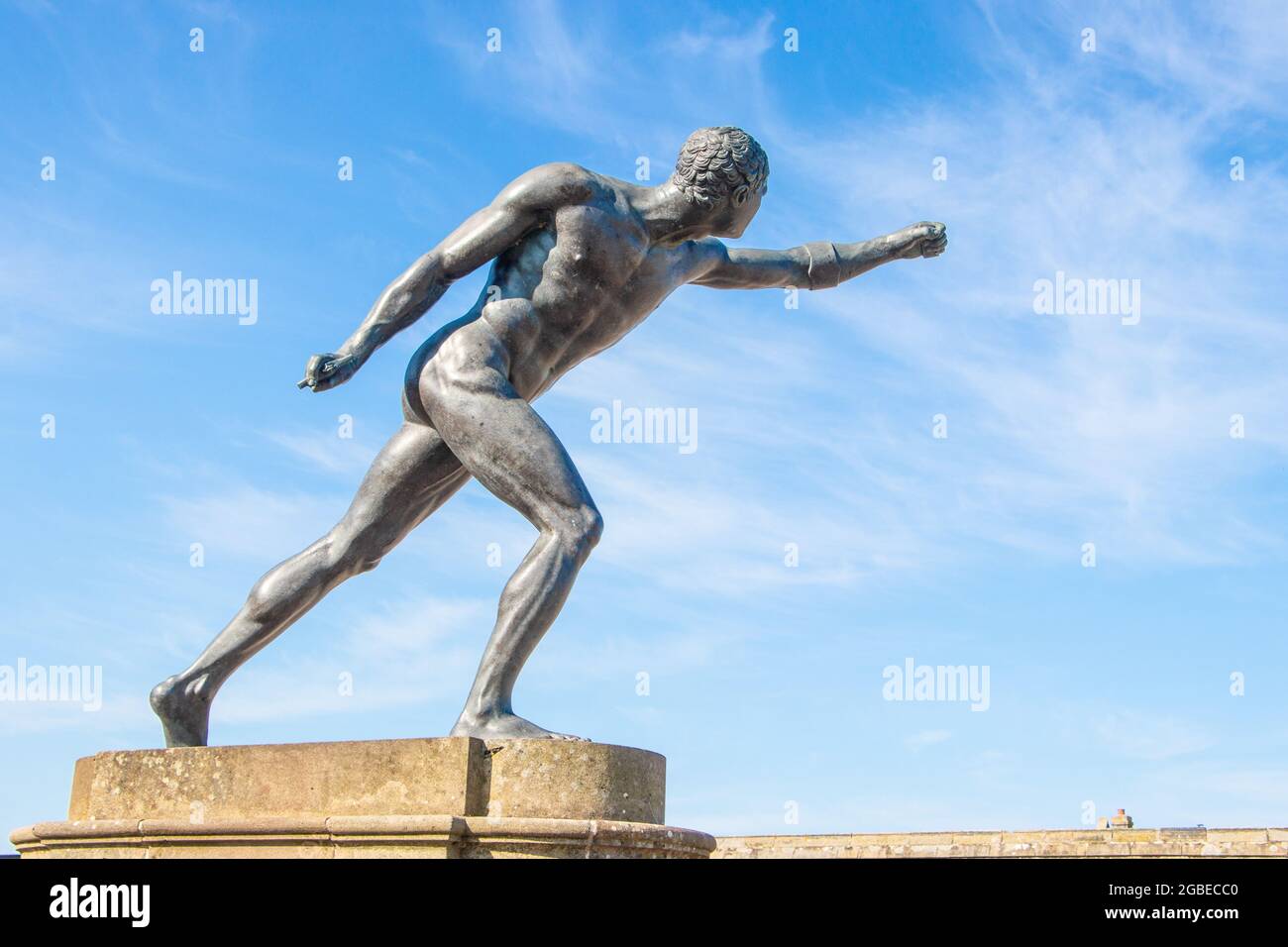 a bronze replica of the The Borghese gladiator, sculpture statue of ...