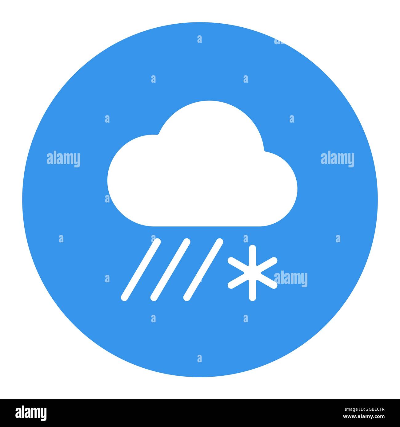 Raincloud with snow vector glyph icon. Meteorology sign. Graph symbol ...