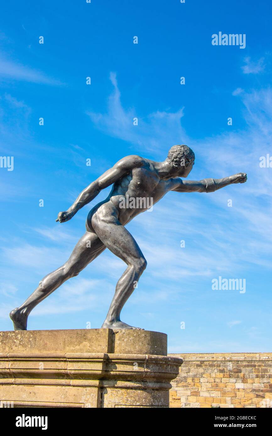 a bronze replica of the The Borghese gladiator, sculpture statue of ...