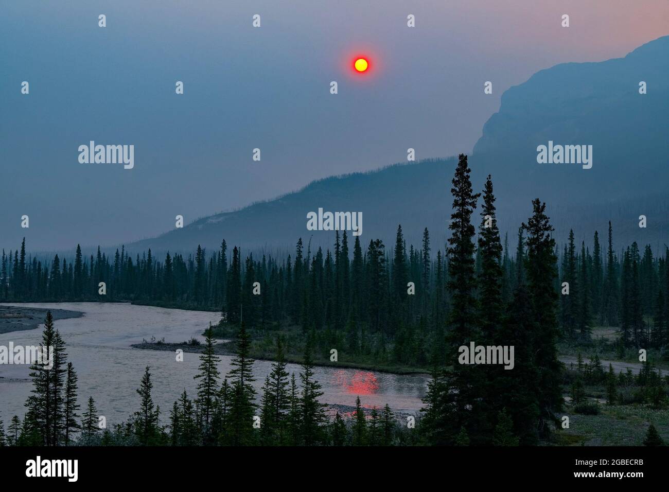 Sunrise, Saskatchewan Crossing, Banff National Park, Alberta Stock ...