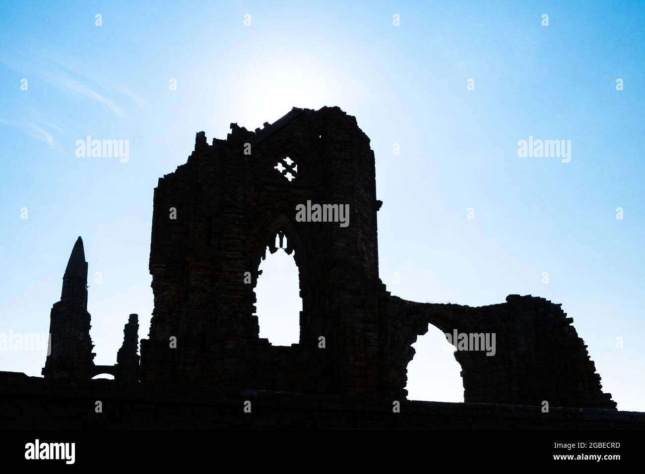 Whitby abbey in silhouette hi-res stock photography and images - Alamy