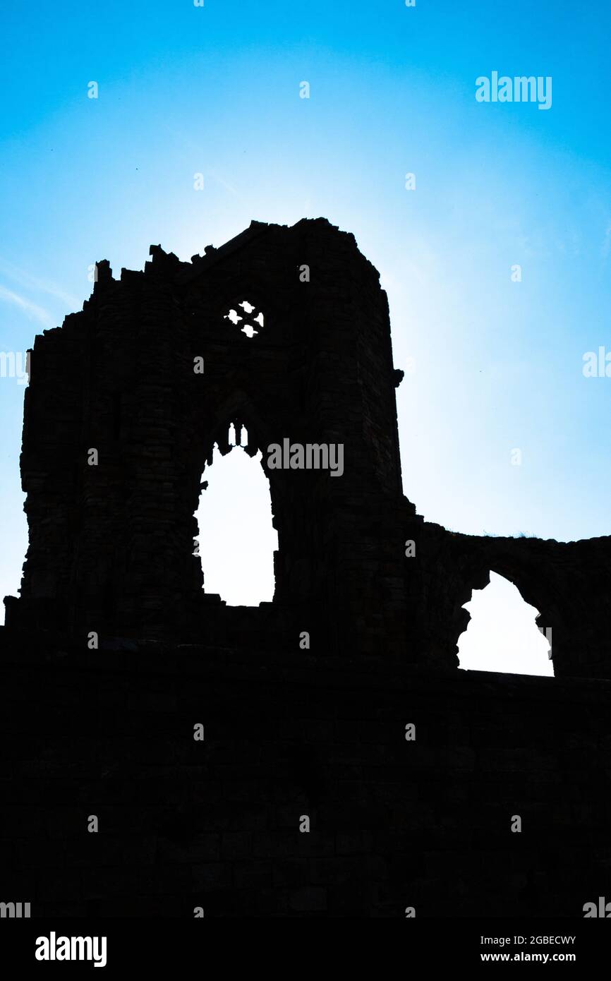 Whitby abbey in silhouette hi-res stock photography and images - Alamy