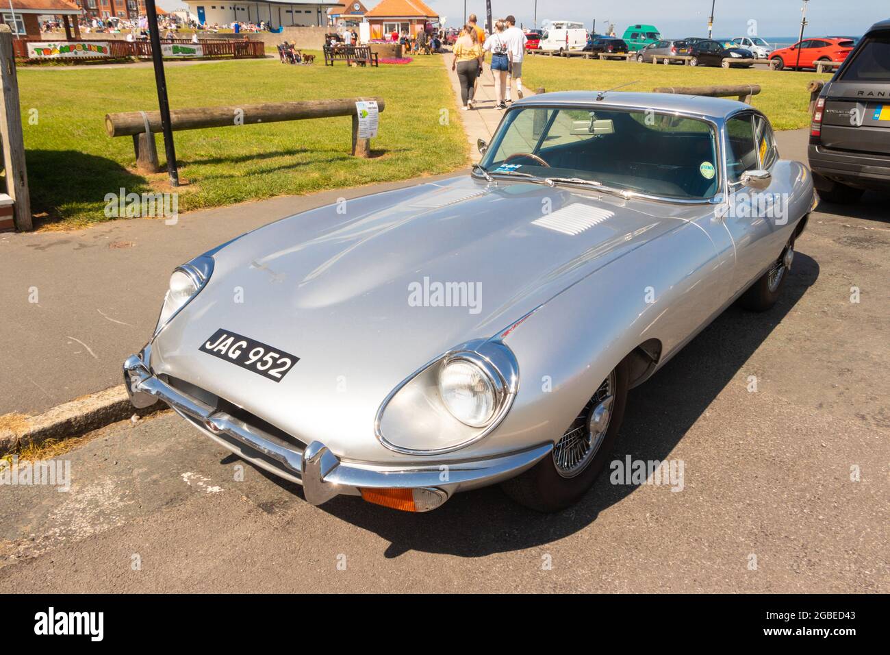 silver 1970 Jaguar E Type coupe JAG952 Stock Photo - Alamy