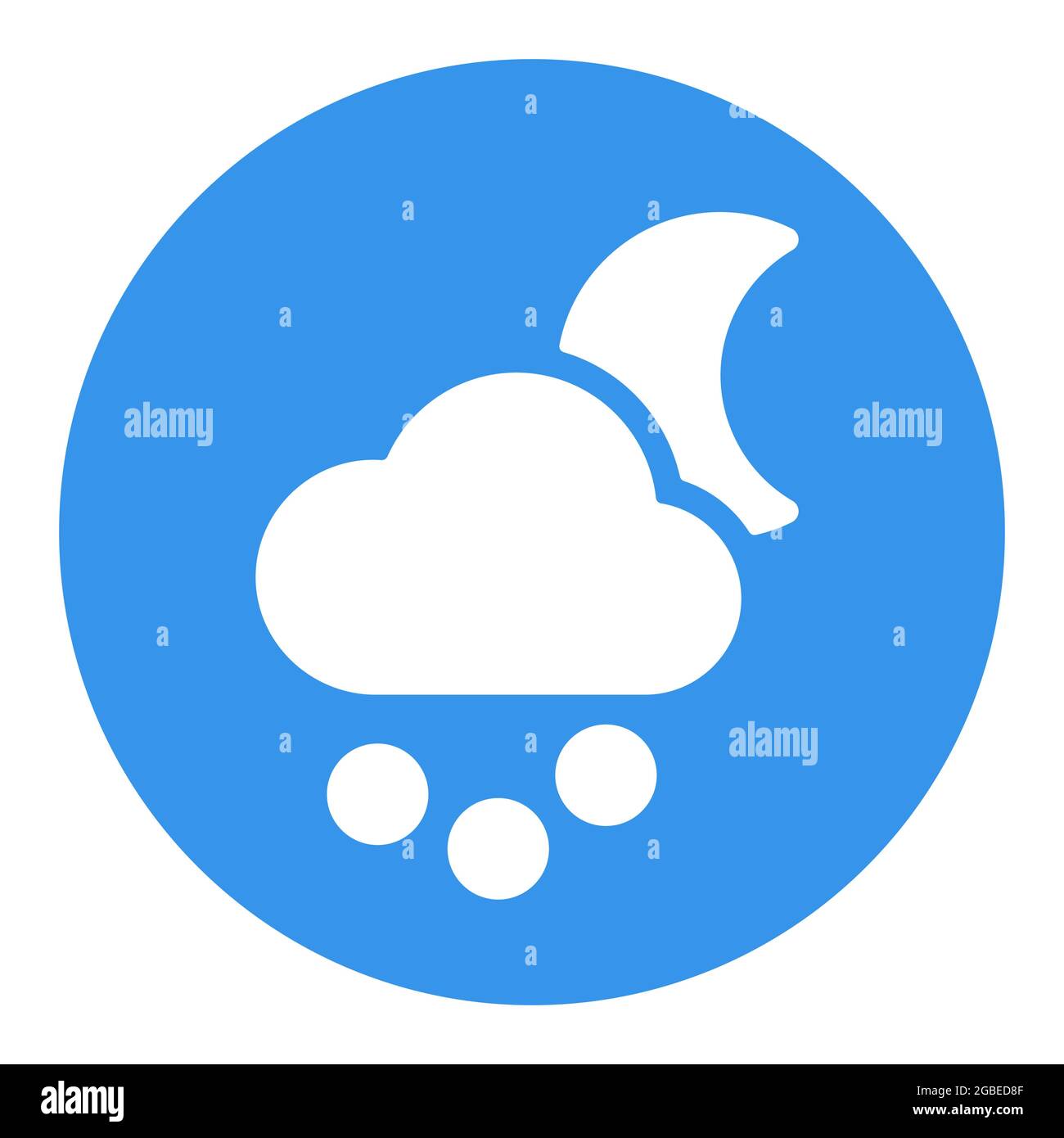 Moon cloud snow grain vector glyph icon. Meteorology sign. Graph symbol ...