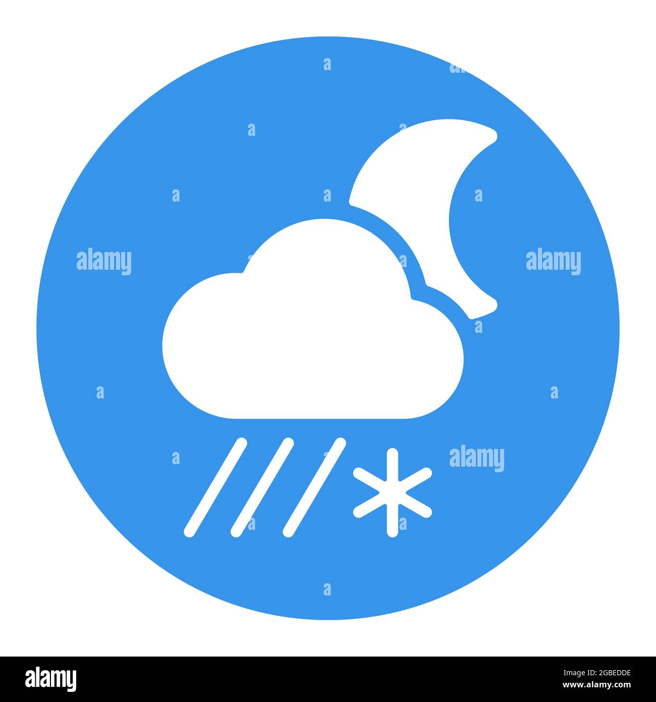 Rain cloud with snow moon glyph icon. Meteorology sign. Graph symbol ...