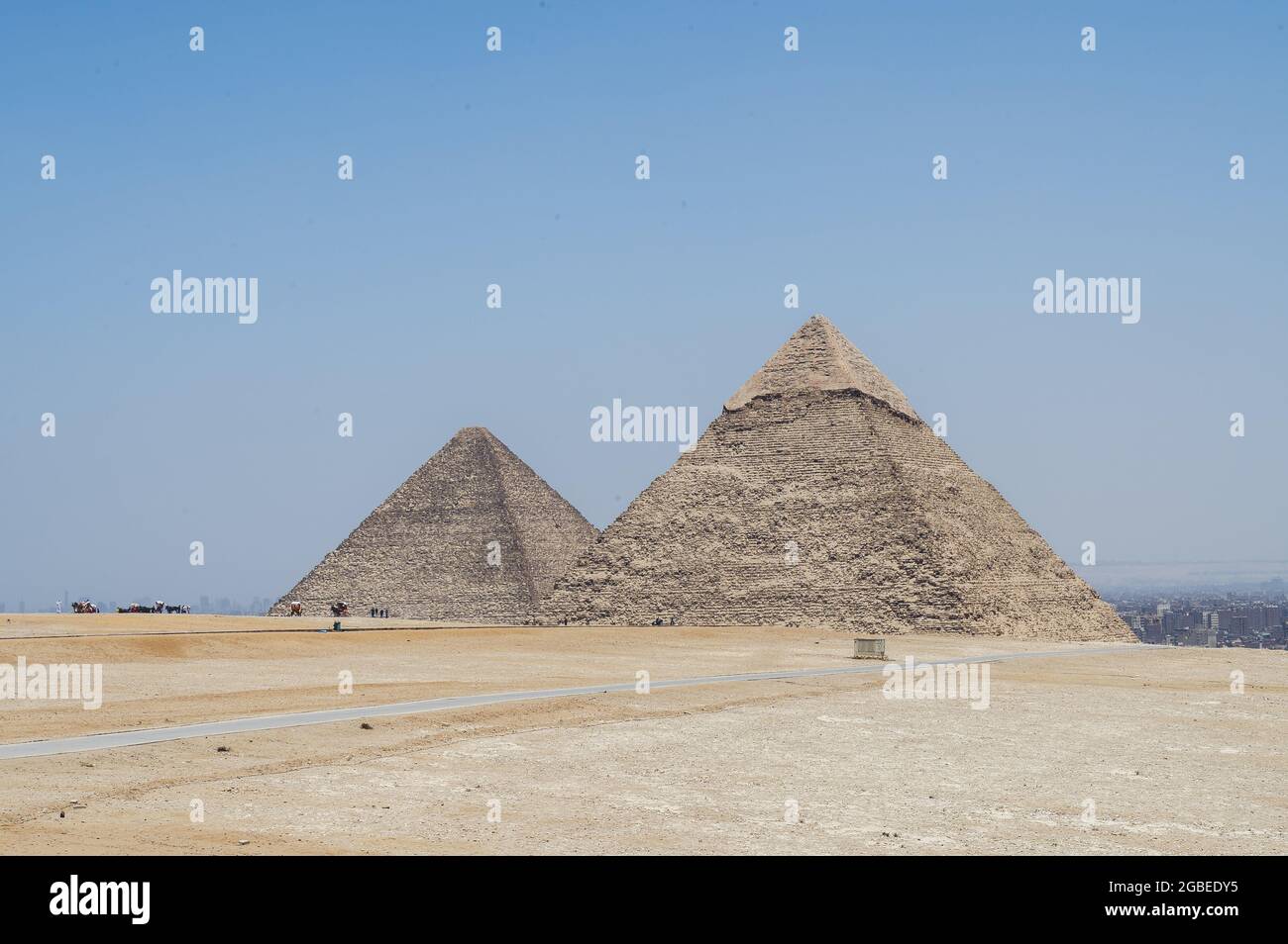 Breathtaking view of famous pyramids of Giza, Cairo, Egypt Stock Photo ...
