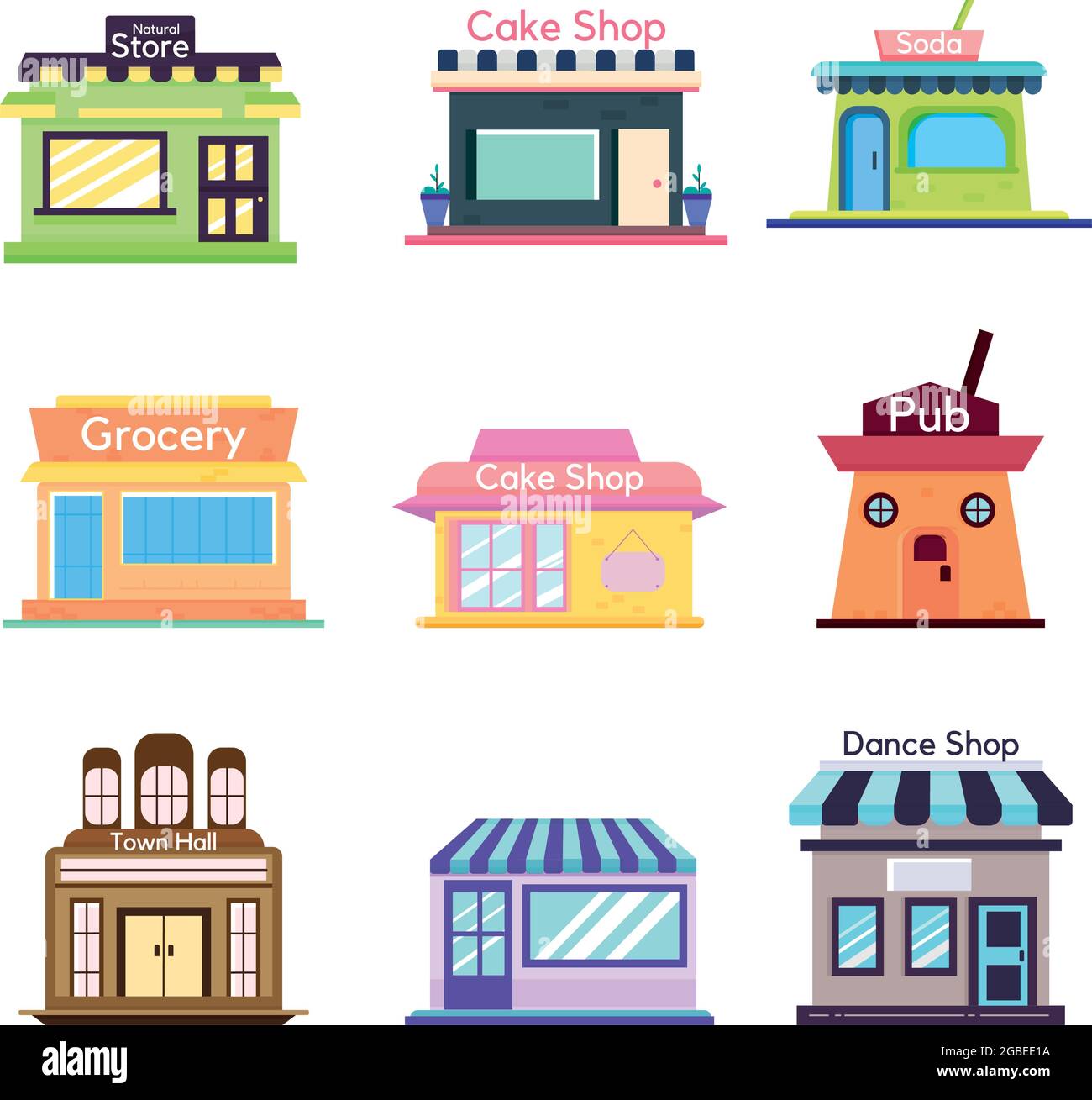 Set of different flat store icons Stock Vector Image & Art - Alamy