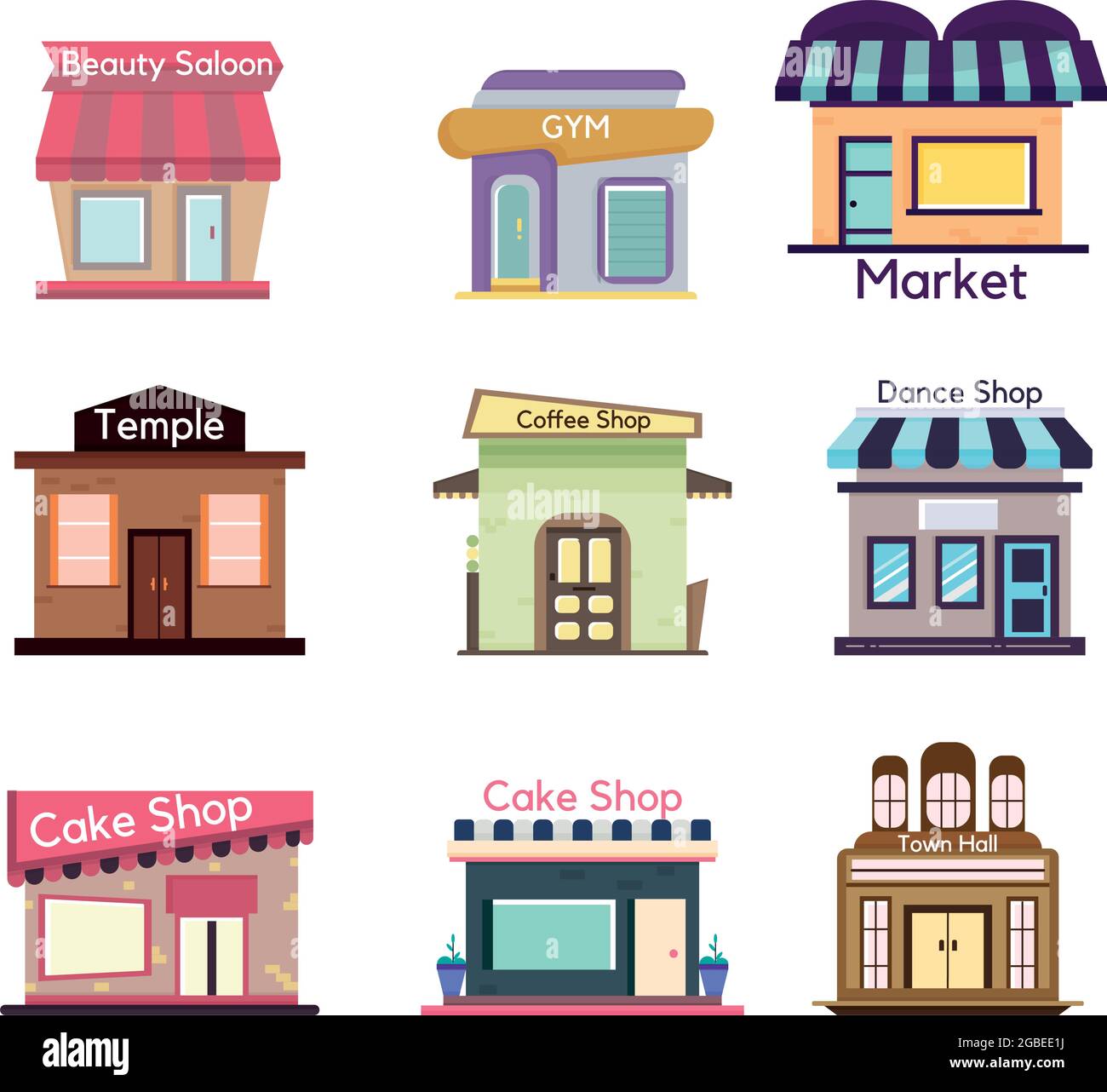 Set of different flat store icons Stock Vector Image & Art - Alamy