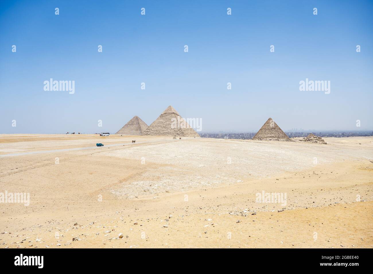 Breathtaking view of famous pyramids of Giza, Cairo, Egypt Stock Photo ...