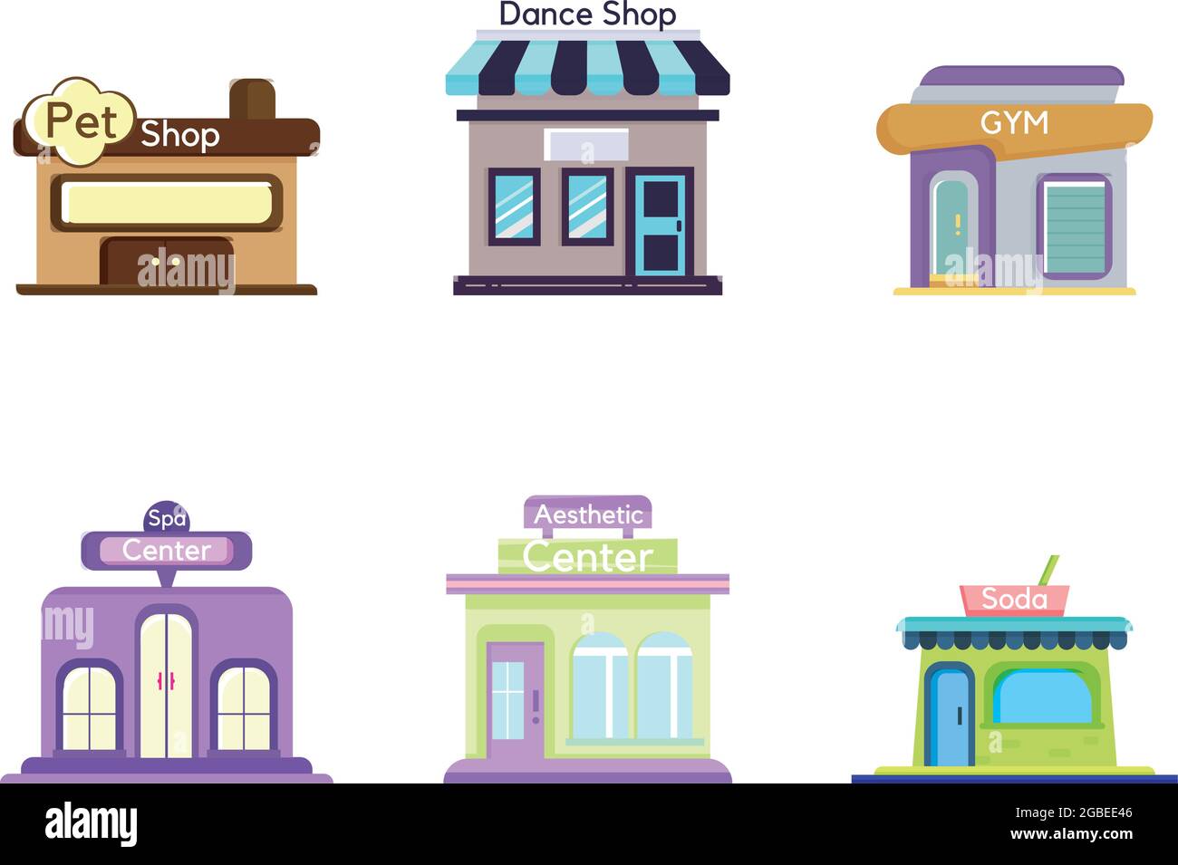 Set of different flat store icons Stock Vector Image & Art - Alamy