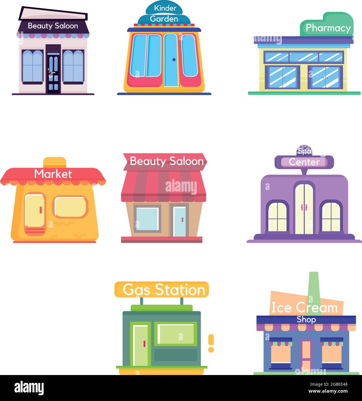 Set of different flat store icons Stock Vector Image & Art - Alamy