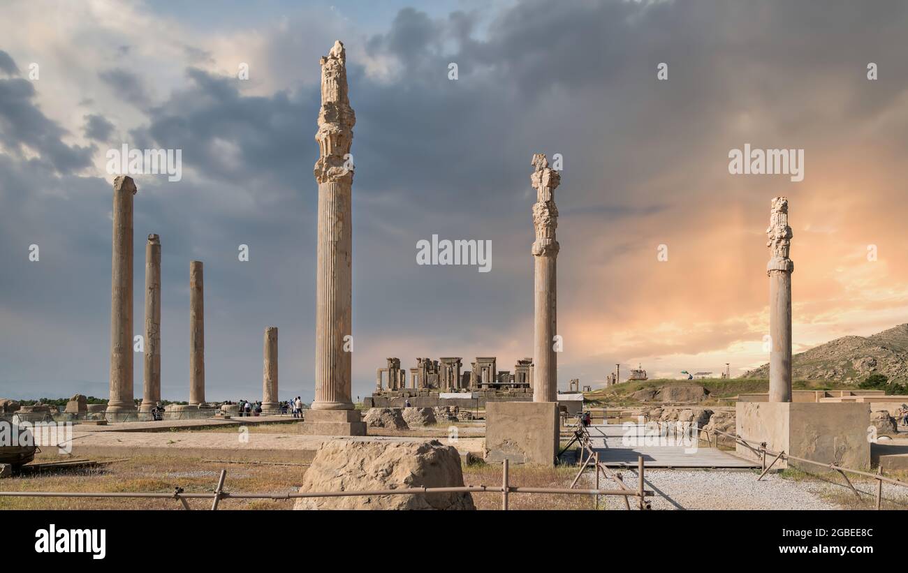Persepolis, Iran - May 2019: Ruins of Persepolis, the capital of the ...