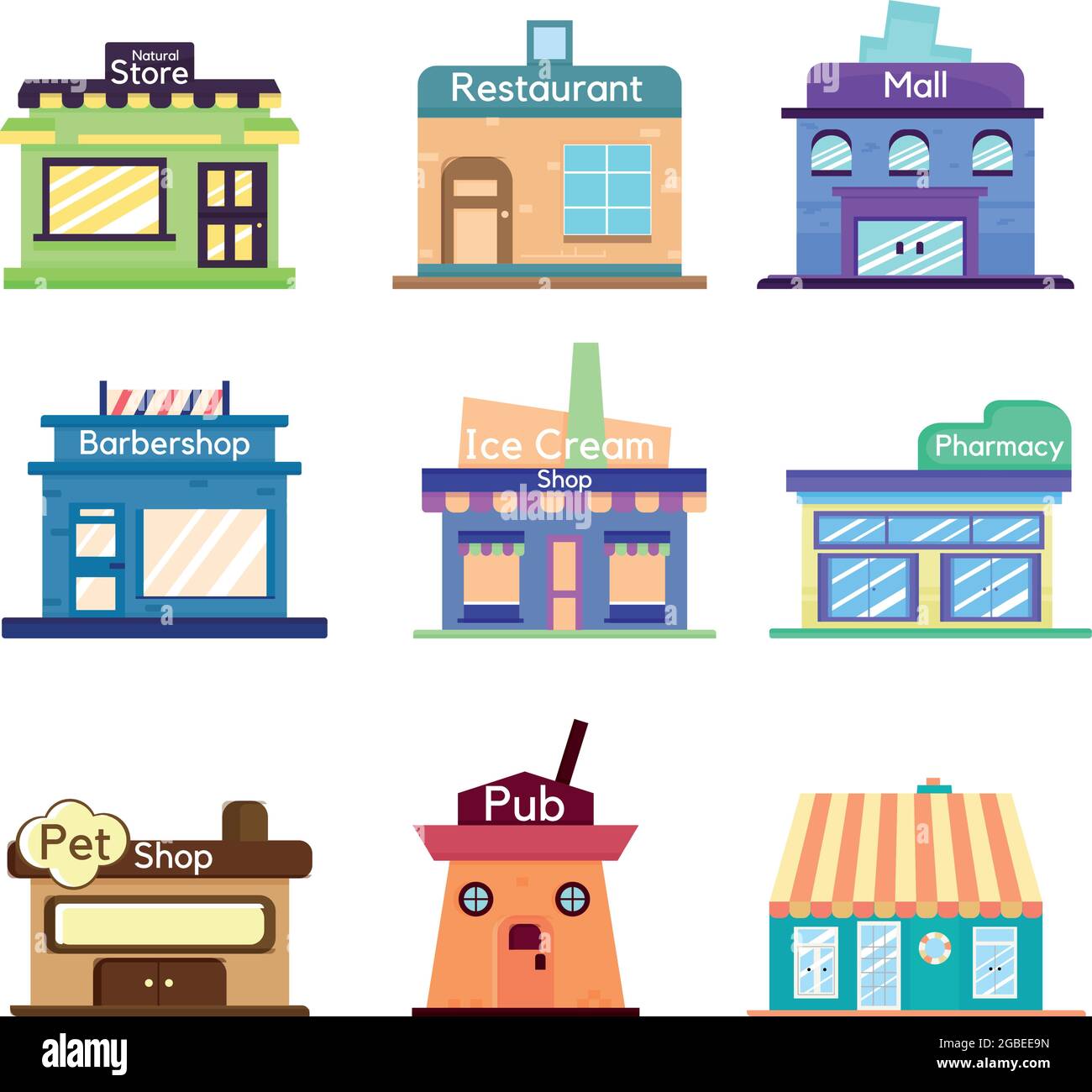 Set of different flat store icons Stock Vector Image & Art - Alamy