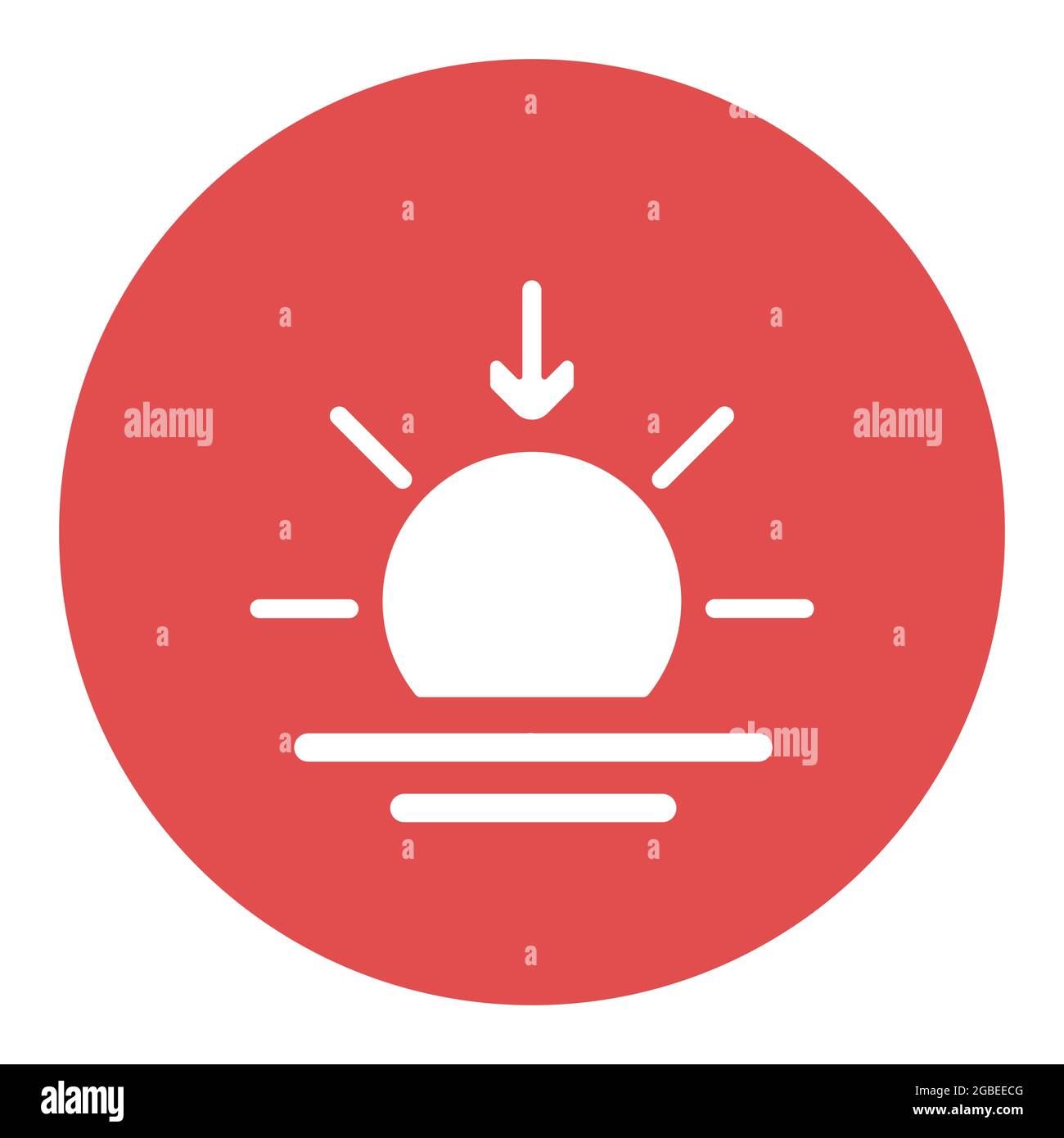 Sunset vector glyph icon. Meteorology sign. Graph symbol for travel ...