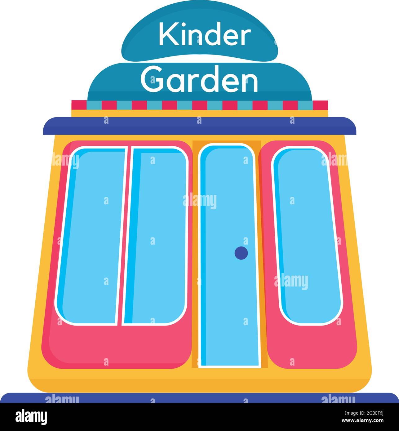Isolated flat kinder garden building icon Stock Vector Image & Art - Alamy