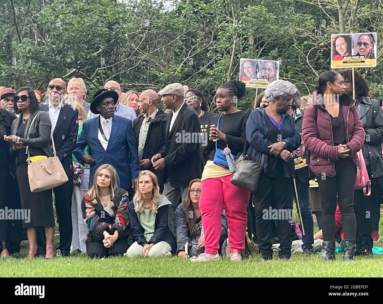 People at a Reclaim These Streets event to remember murdered sisters ...