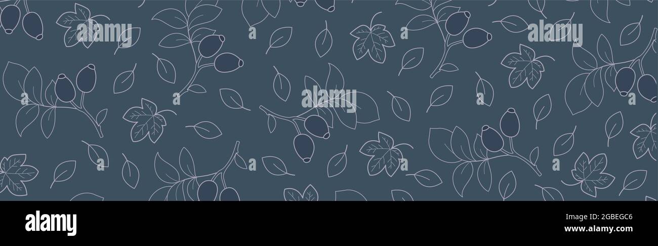 Blue background with many autumn foliage - Vector illustration Stock ...