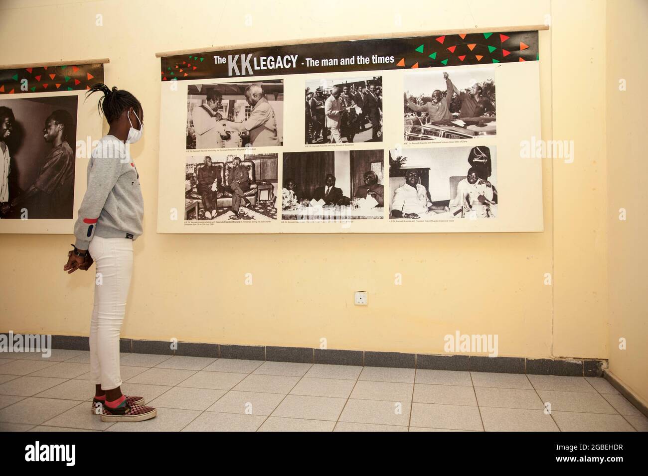 Lusaka, Zambia. 10th July, 2021. A girl visits an exhibition on legacy ...