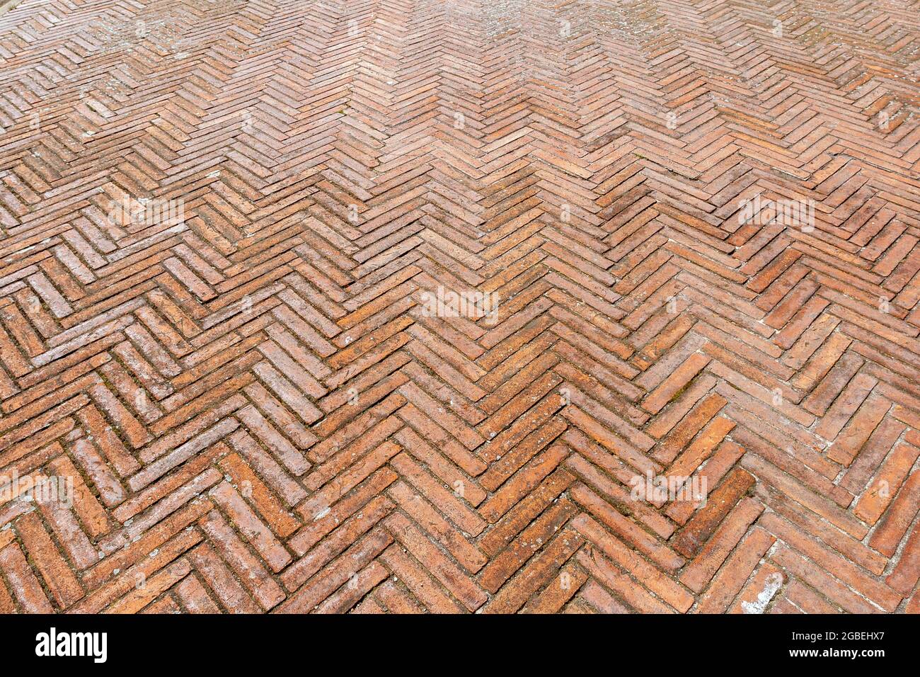 Old brick pavement in Florence, Italy Stock Photo - Alamy