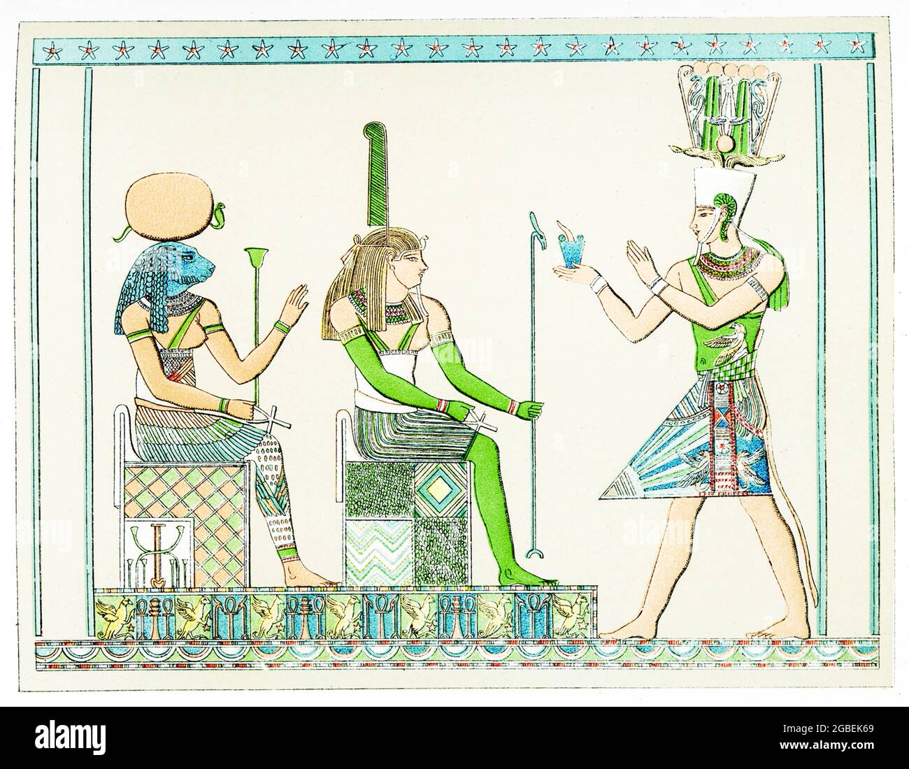 Colored reliefs temple of isis hi-res stock photography and images - Alamy