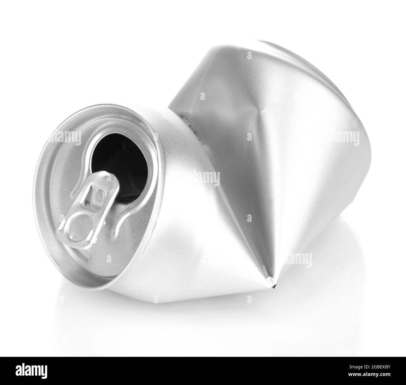 crumpled empty can isolated on white Stock Photo - Alamy