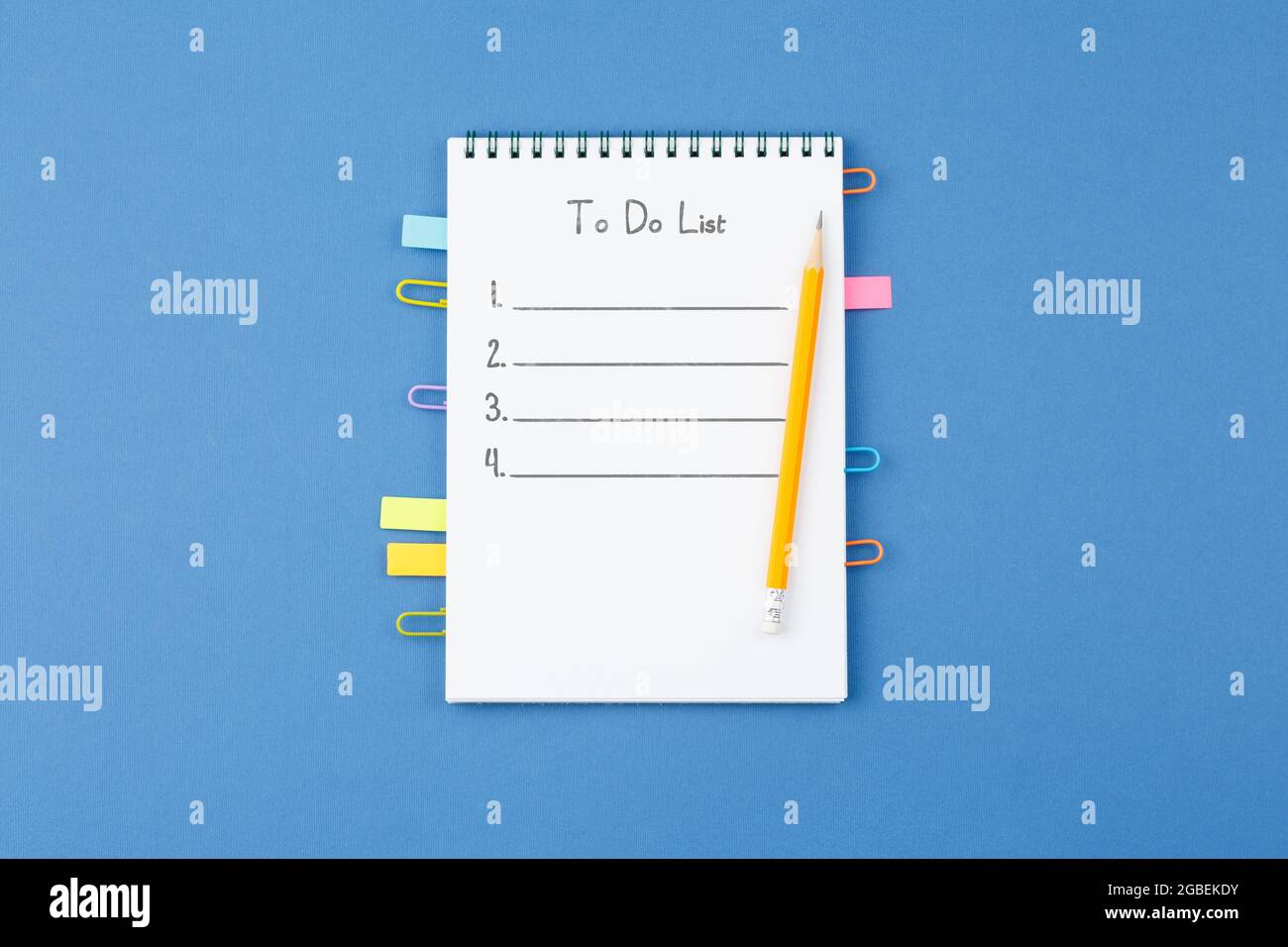 Notepad with bookmarks paper clip, note sheets Stock Photo - Alamy