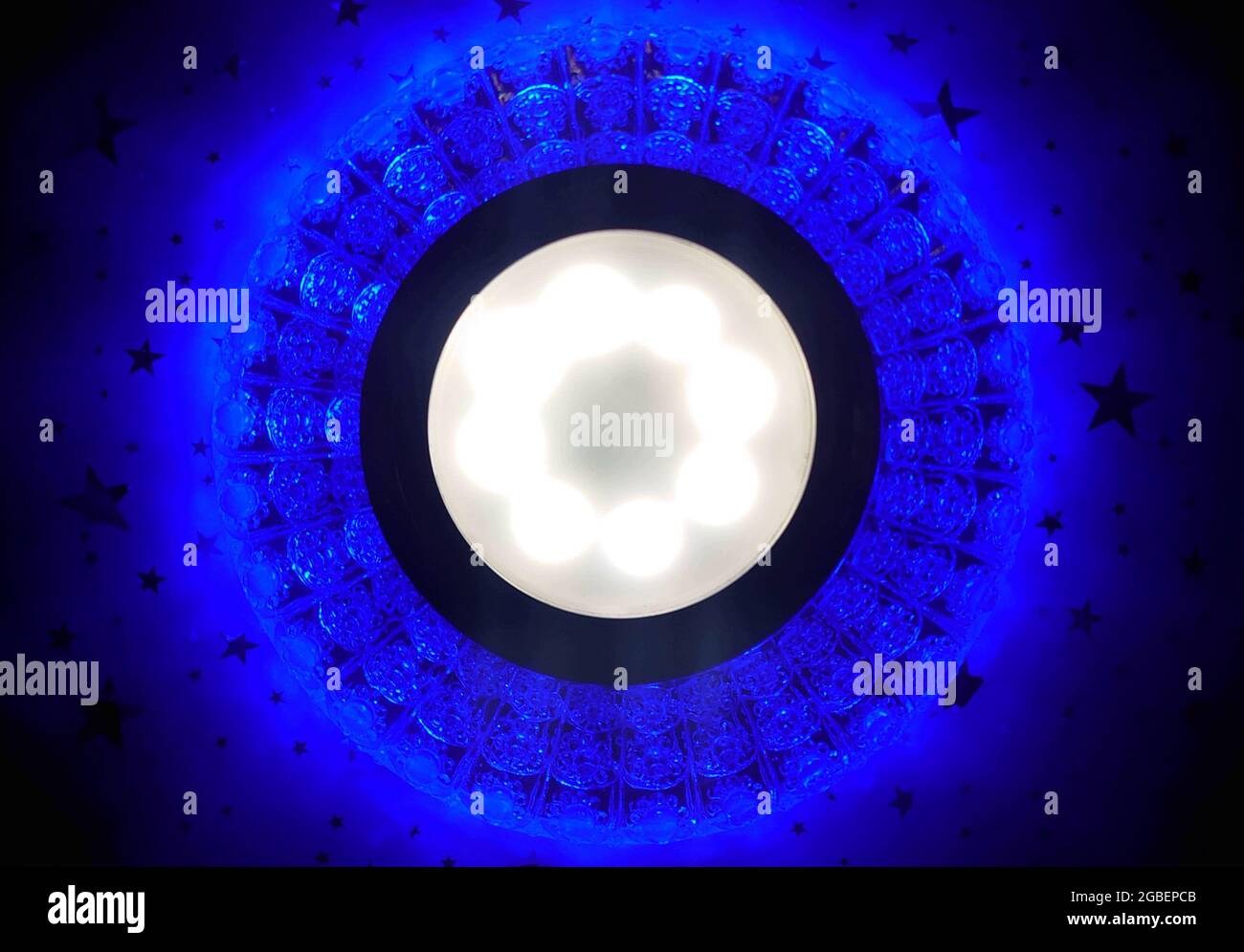 spotlight of white-blue glow close-up Stock Photo - Alamy