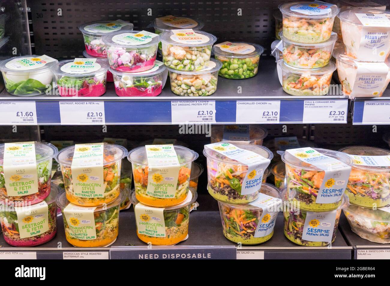 prepacked fresh salads on shelf for sale food healthy eating Stock ...