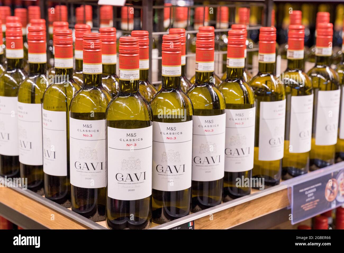 many bottles of Gavi white wines lay out in a tray Stock Photo - Alamy
