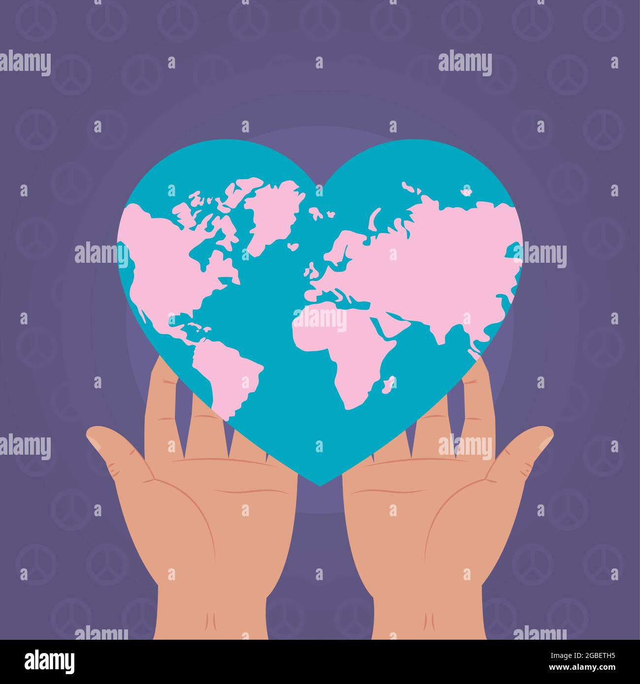 hand with heart world map Stock Vector Image & Art - Alamy