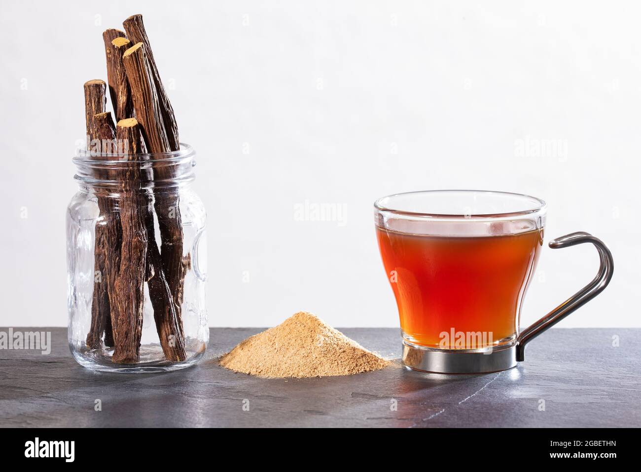 Medicinal licorice drink - Glycyrrhiza glabra Stock Photo - Alamy