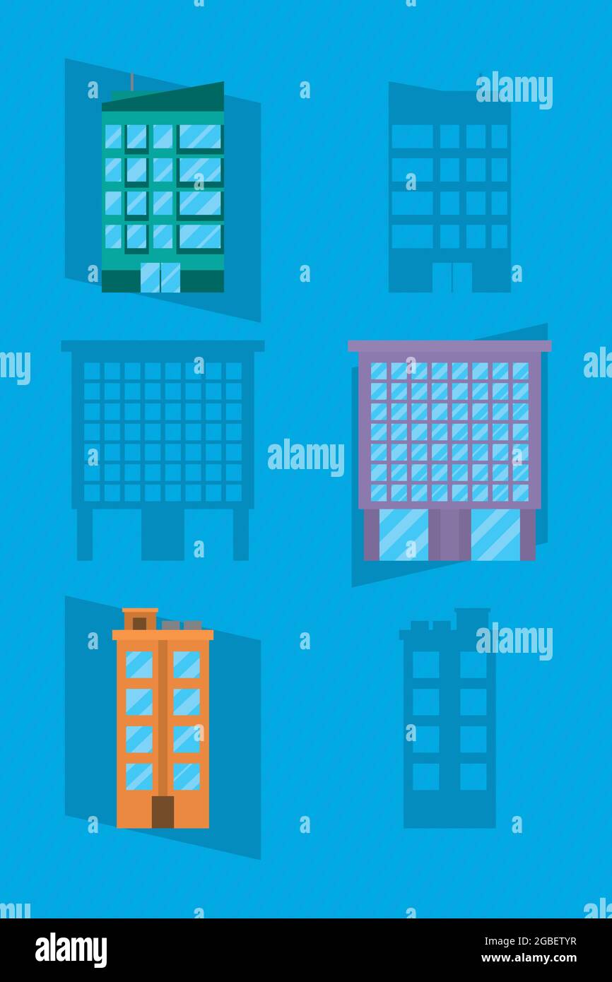 city buildings icon set design Stock Vector Image & Art - Alamy
