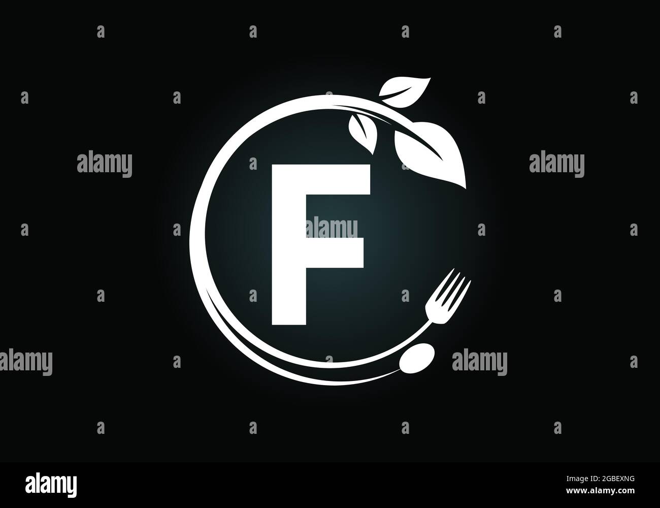 F fork logo Stock Vector Images - Alamy