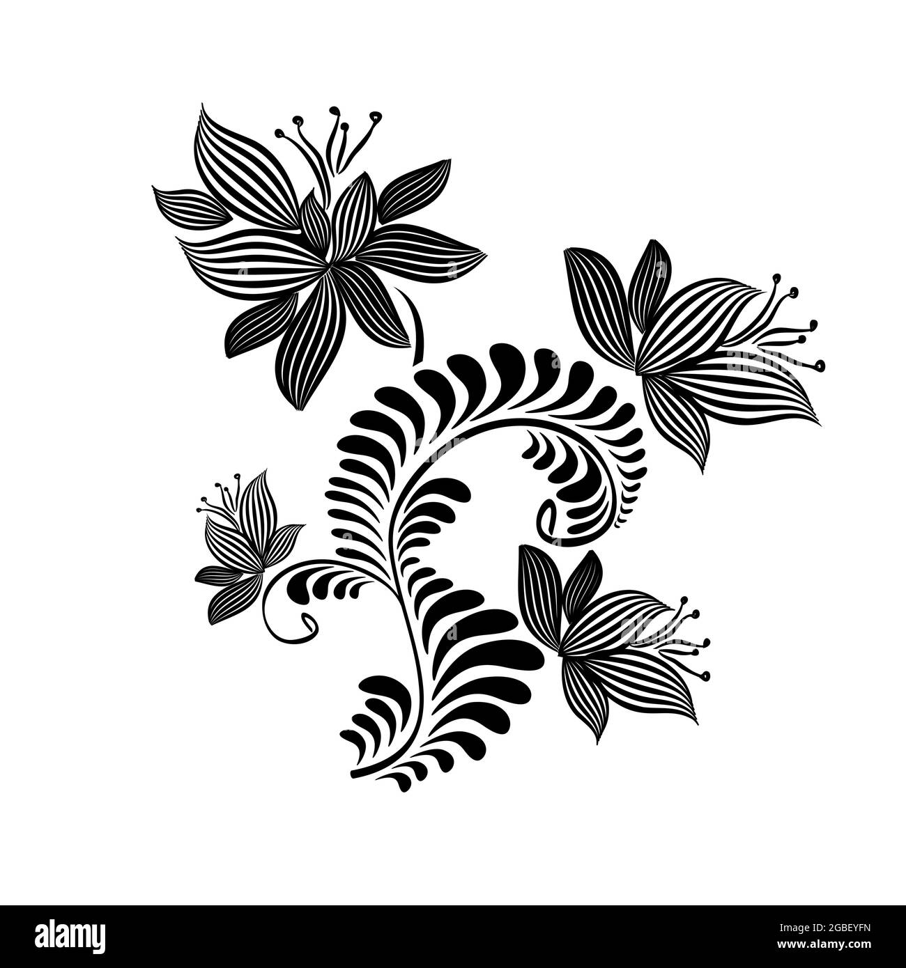Graphic abstract beautiful flower. Vector illustration Stock Vector ...