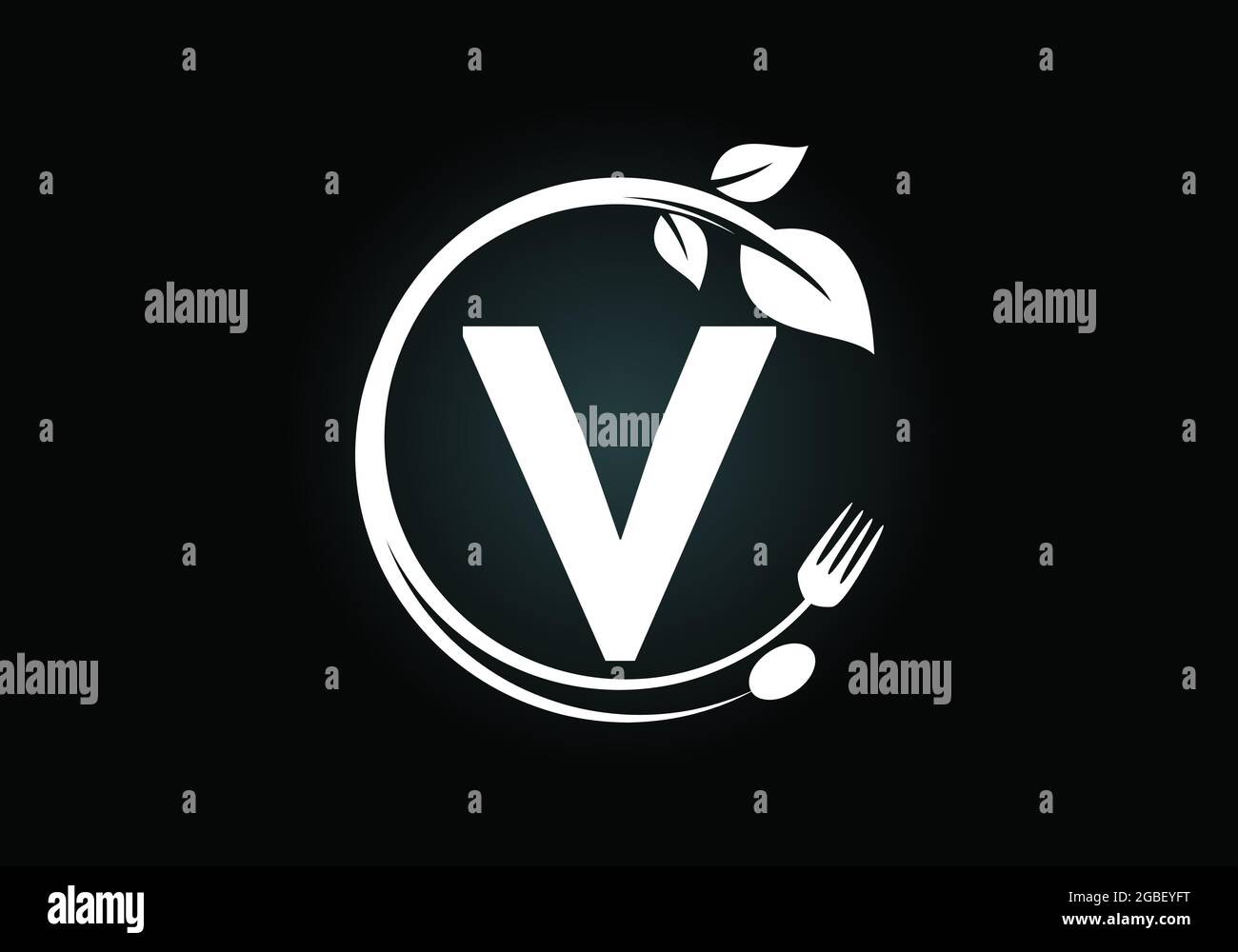V restaurant logo hi-res stock photography and images - Alamy