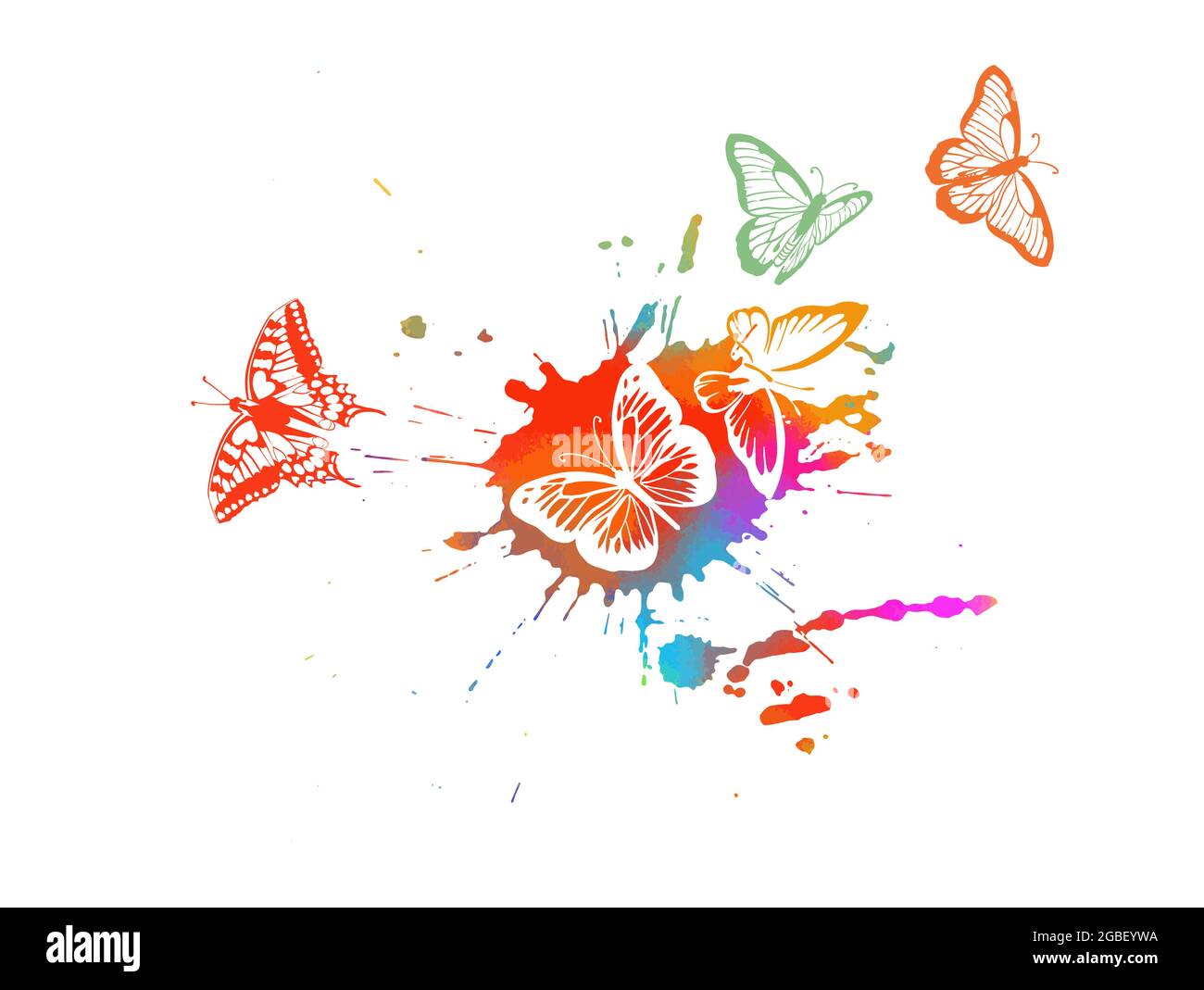 butterfly colored cmyk print splash Stock Vector Image & Art - Alamy
