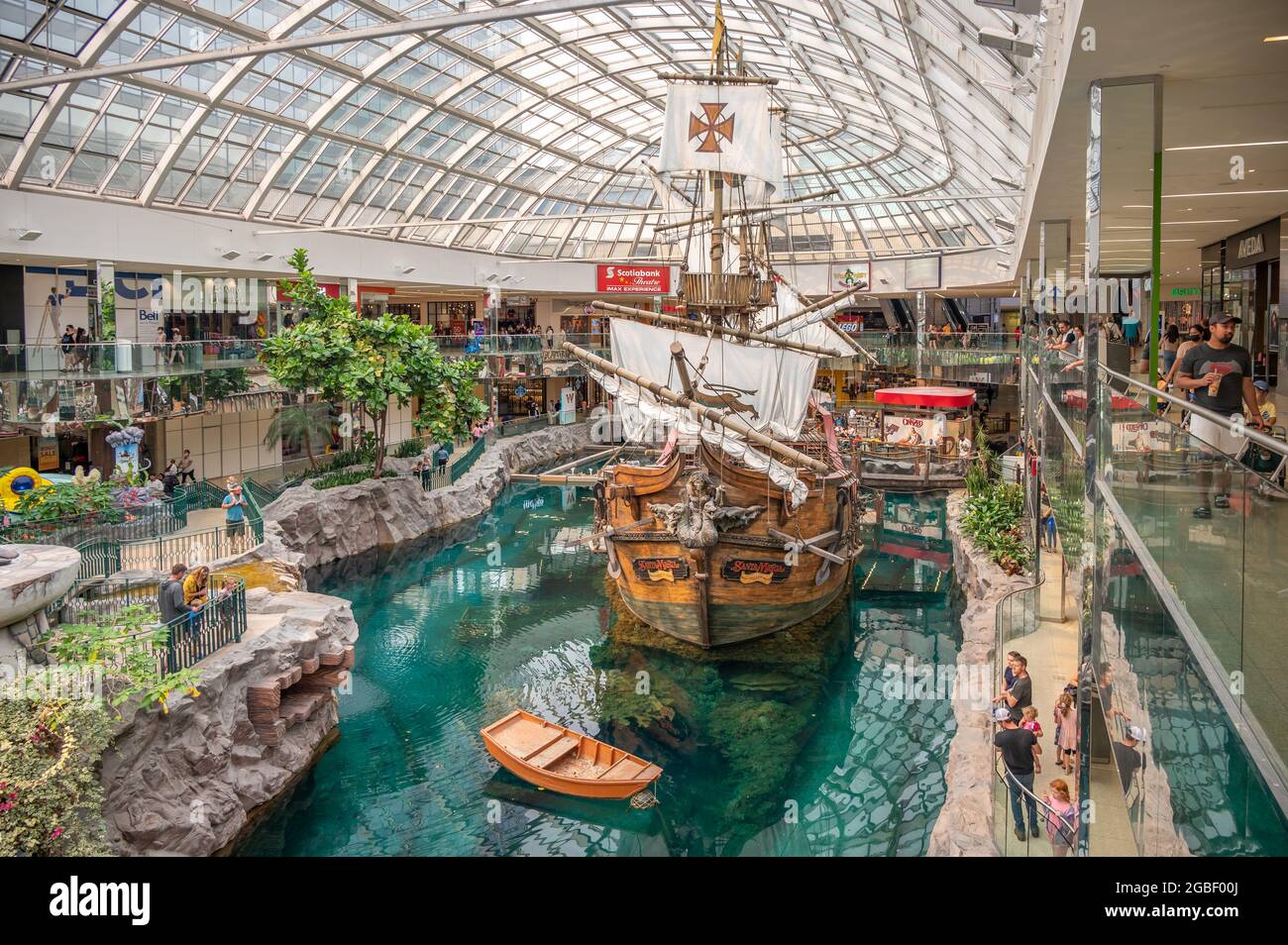 Edmonton, Alberta - August 1, 2021: Inside the West Edmonton Mall which ...