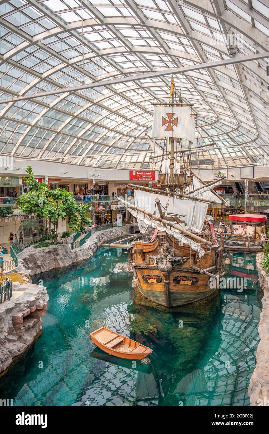 Edmonton, Alberta - August 1, 2021: Inside the West Edmonton Mall which ...