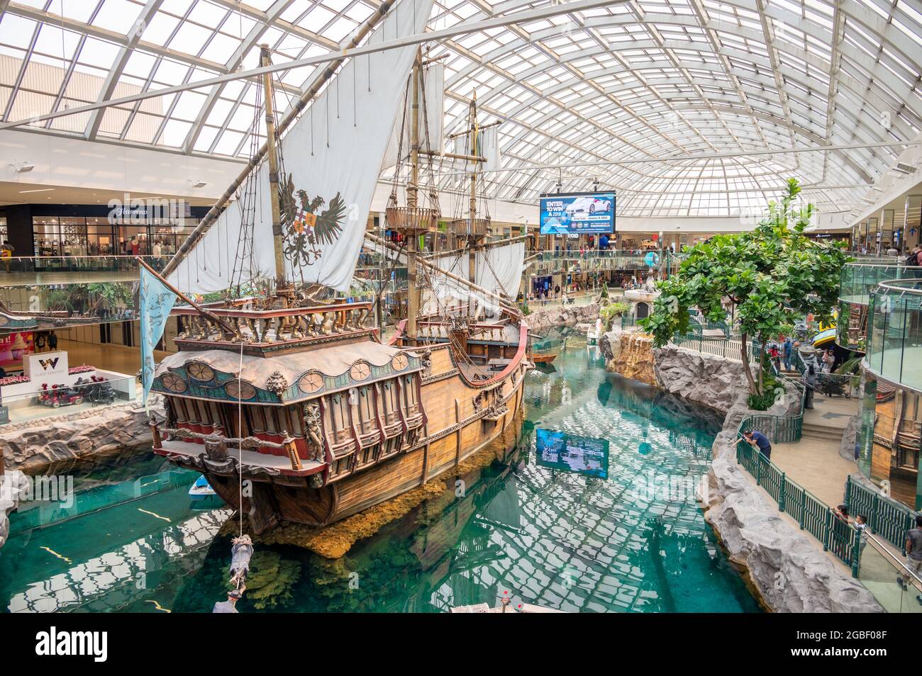 Edmonton, Alberta - August 1, 2021: Inside the West Edmonton Mall which ...