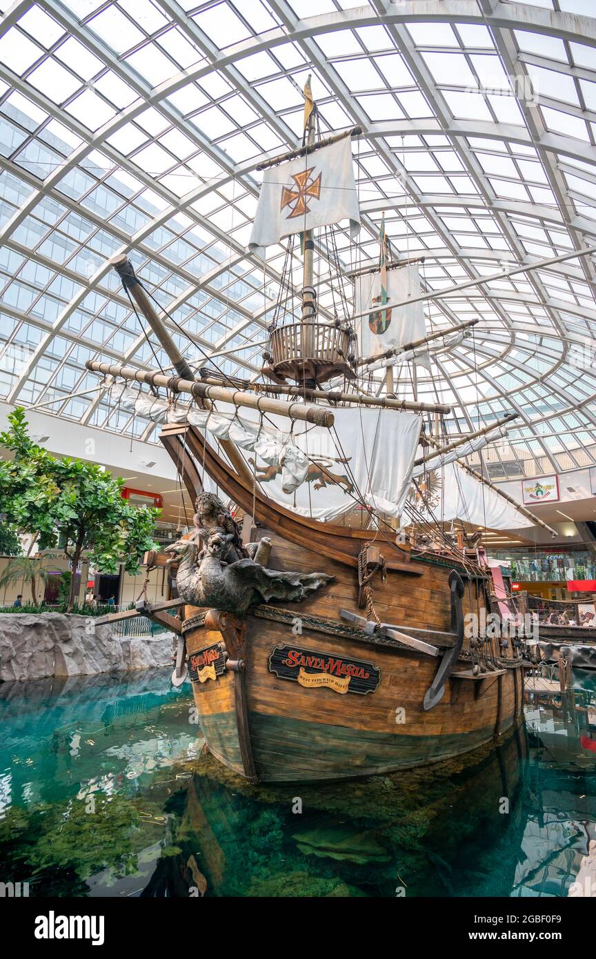 Edmonton, Alberta - August 1, 2021: Inside the West Edmonton Mall which ...