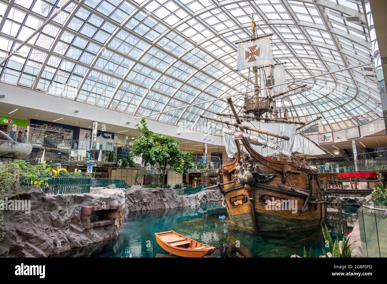 Edmonton, Alberta - August 1, 2021: Inside the West Edmonton Mall which ...