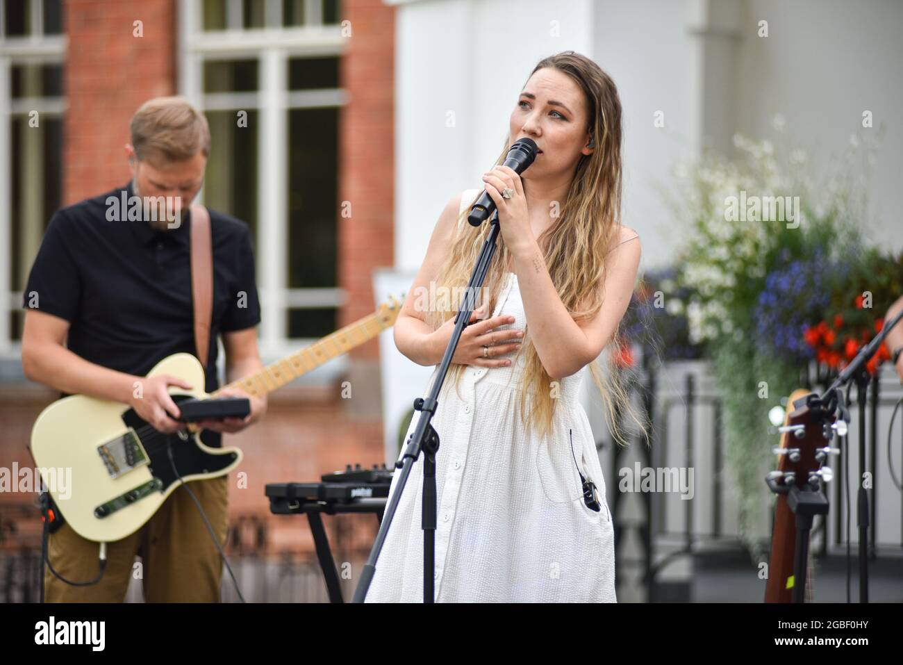 LUZNAVA, LATVIA - Jul 18, 2021: The beautiful lead singer of ASTRO'N ...