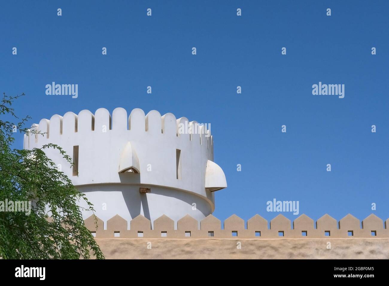 Fragment of bastion fort wall and part of watchtower in Abu Dhabi,UAE ...