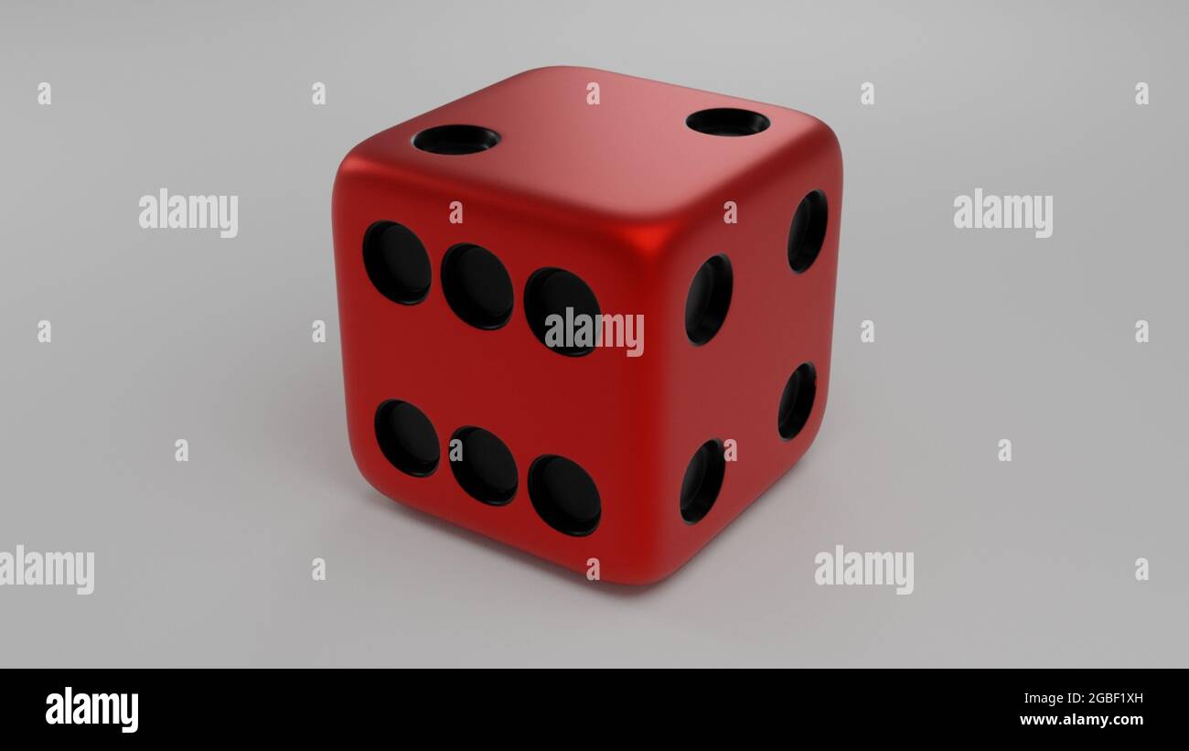 3D rendering of red dice isolated on white background Stock Photo - Alamy