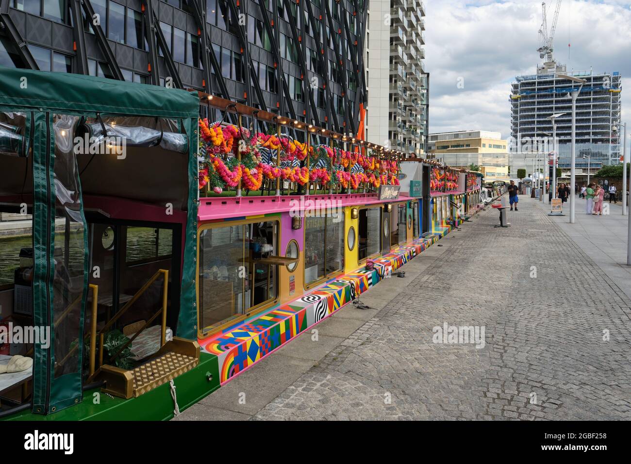 Darcie and May Green floating barge restaurant at Paddington Basin ...